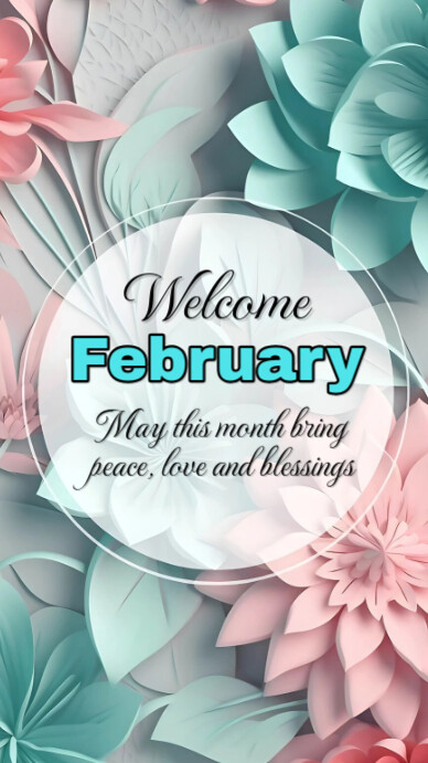 White Floral Welcome February Instagram Story Template | PosterMyWall