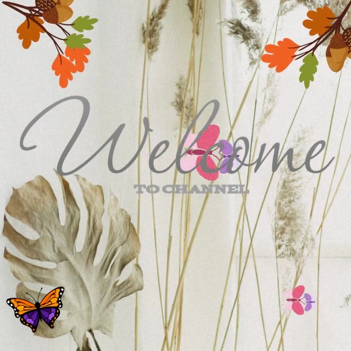 White Floral Welcome Intro Video Instagram Post Template | PosterMyWall