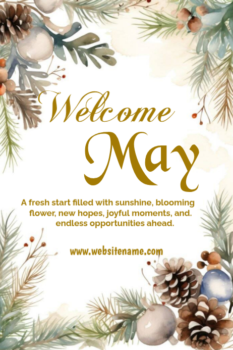 Plantilla de White Floral Welcome May Poster | PosterMyWall