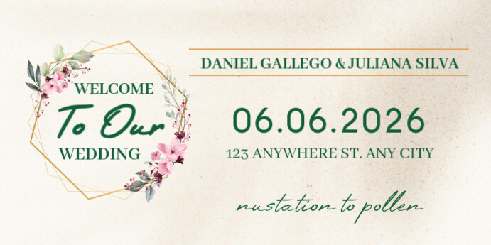 White Floral Welcome To Our Wedding Invitation Card Eventbrite Banner ...