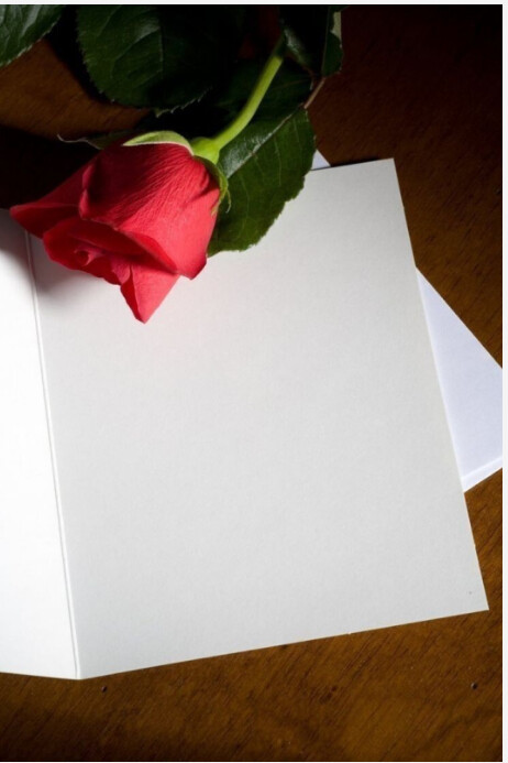 White Floral White Blank Paper And Red Rose Love Note Poster Template ...