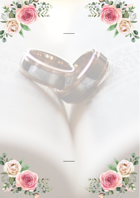 White Floral White Wedding Invitation Poster A2 Template | PosterMyWall