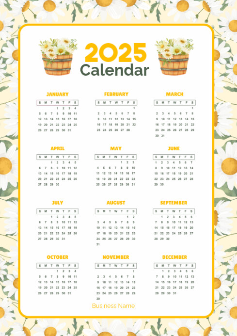 Copy of White Floral White Yellow Cute Floral Daisy Flower 2025 ...