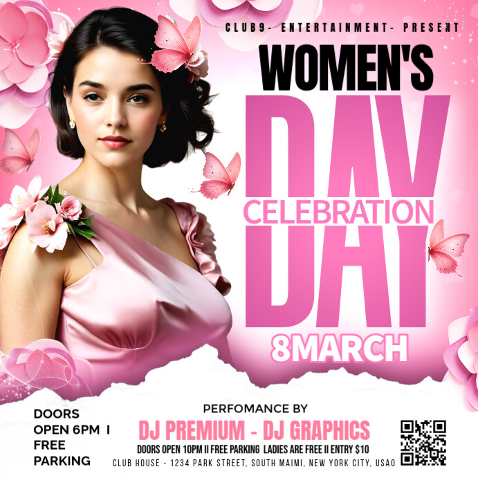 White Floral Womens Day Nightclub Special Event Ad Instagram Post ...