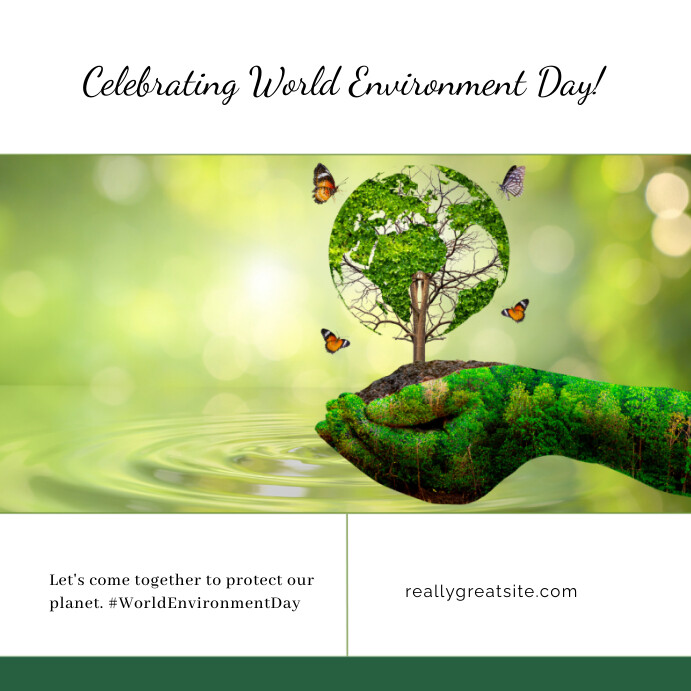 Plantilla de White Floral World Environment Day Instagram | PosterMyWall