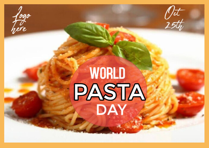 White Floral World Pasta Day Flyer A4 Template | PosterMyWall