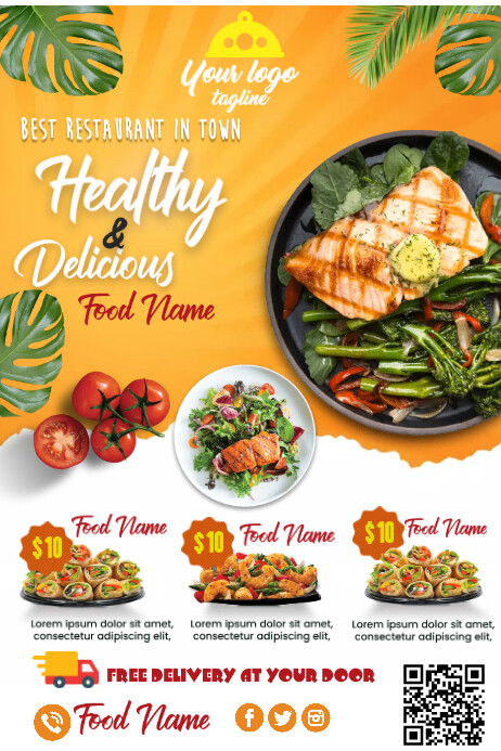 White Food Flyer Poster Template | PosterMyWall