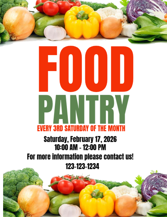 Plantilla de White Food Pantry Event Flyer | PosterMyWall