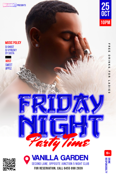 Copie de White Friday Naughty Night Party Time Club Event Flyer A4 ...