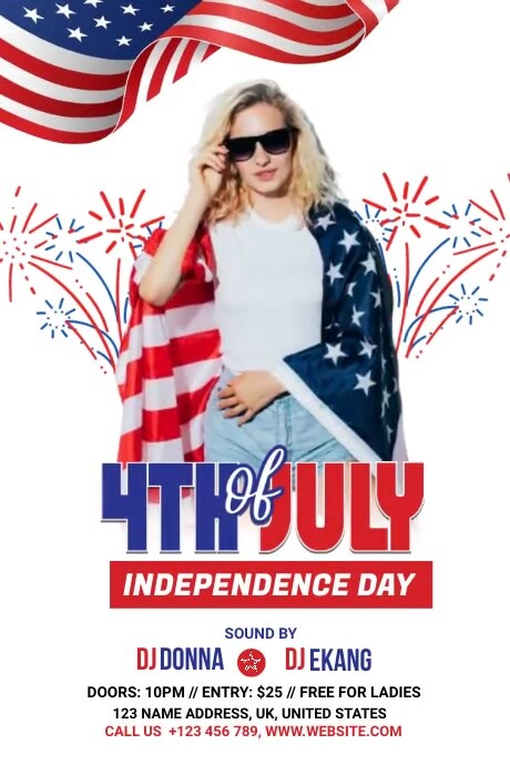 White Futuristic 4th Of July Poster Template | PosterMyWall