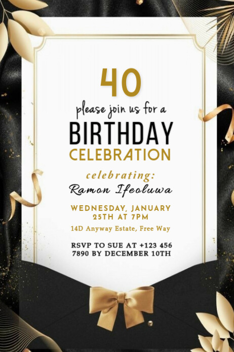 White Futuristic Birthday Celebrating Invite Banner 4' × 6' Template ...