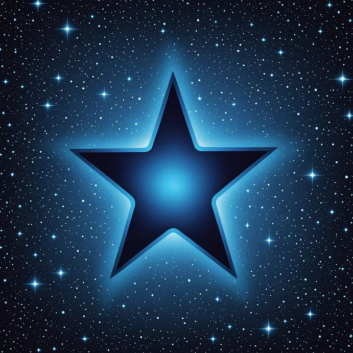 White Futuristic Blue Glowing Star In Space Background – Cosmic Night ...