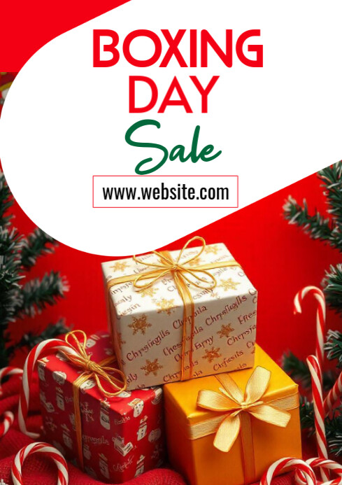 White Futuristic Boxing Day Sale Offer A4 Template | PosterMyWall