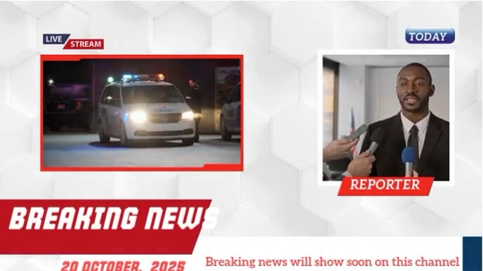 White Futuristic Breaking News Video Template Digital Display (16:9 ...
