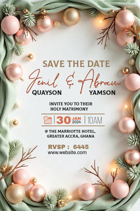White Futuristic Christmas Wedding Invitation Pinterest Graphic ...