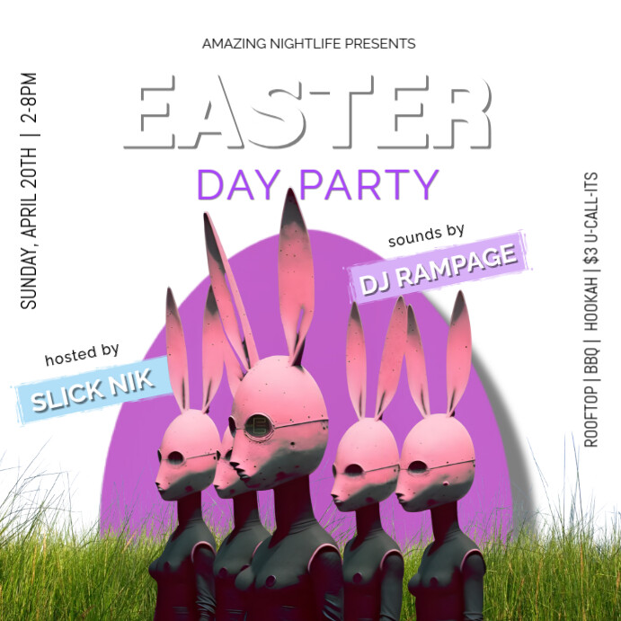 Copy of White Futuristic Easter Day Party Instagram Post | PosterMyWall