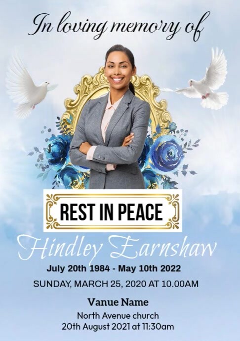 Plantilla de White Futuristic Funeral Announcement Video Template A4 ...