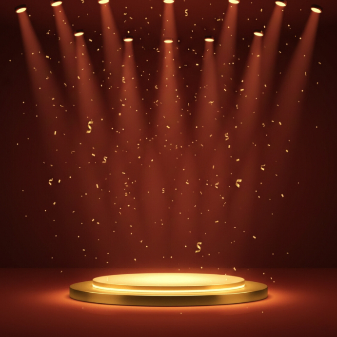 White Futuristic Golden Luxury Spotlight Podium Stage Background For ...