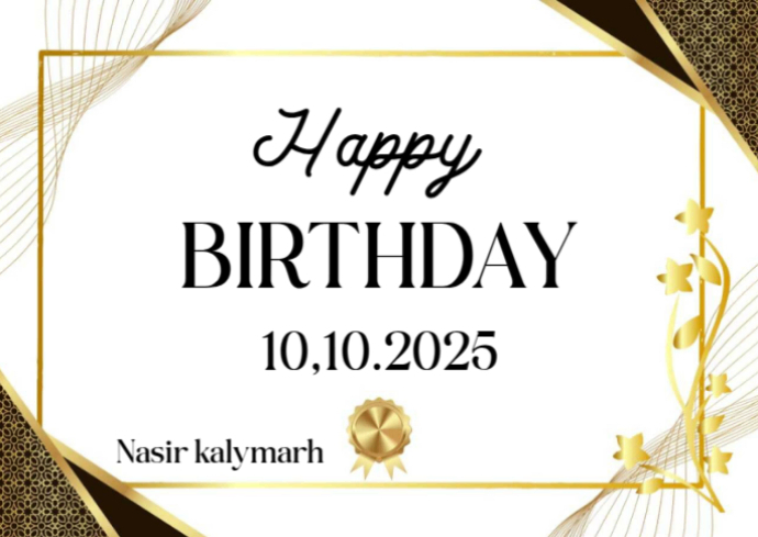 White Futuristic Happy Birthday Postcard Template | PosterMyWall