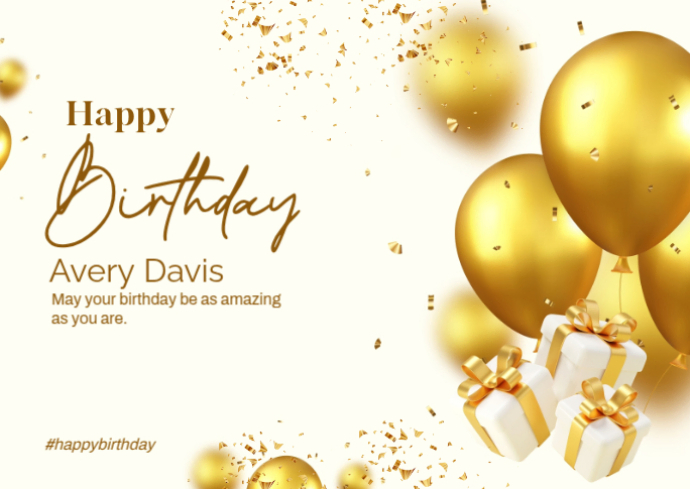 White Futuristic Happy Birthday Postcard Templat | PosterMyWall