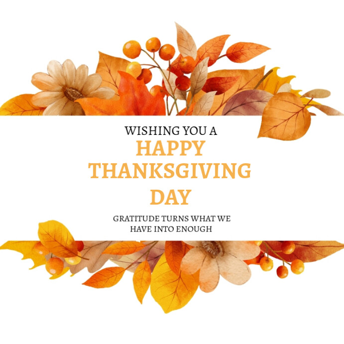 White Futuristic Happy Thanksgiving Day Instagram Post Template ...