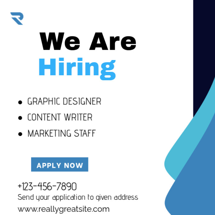 White Futuristic Hiring New Job Posting Contents Writer Instagram Post ...