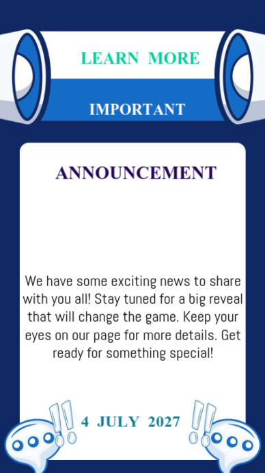 White Futuristic Important Announcement Template Instagram Story ...