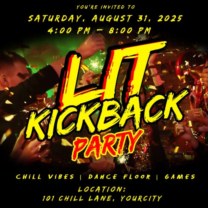 Copy of White Futuristic Kickback Party Flyer Instagram Post | PosterMyWall