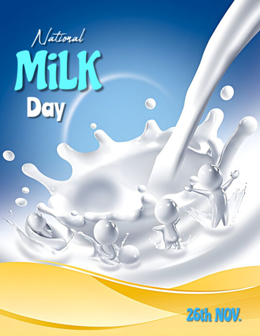 Copy of White Futuristic National Milk Day Flyer (us Letter) | PosterMyWall
