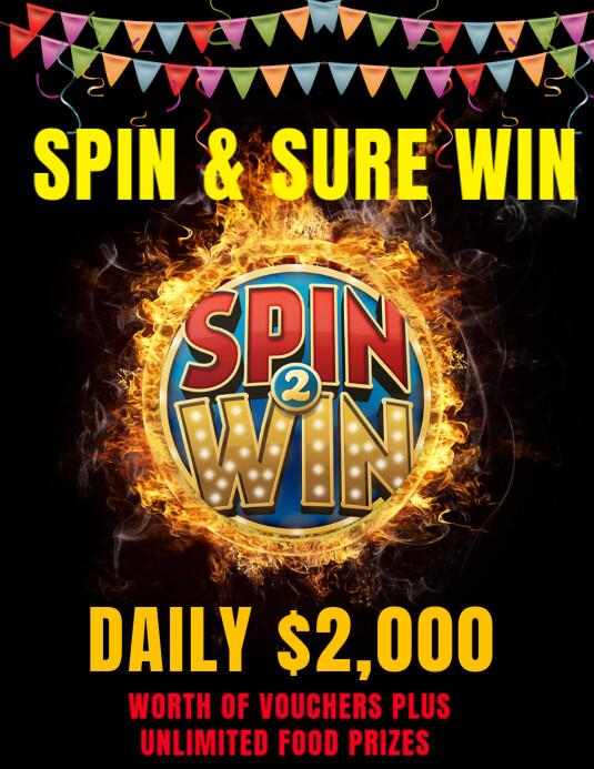 Plantilla de White Futuristic Spin To Win Flyer (us Letter) | PosterMyWall
