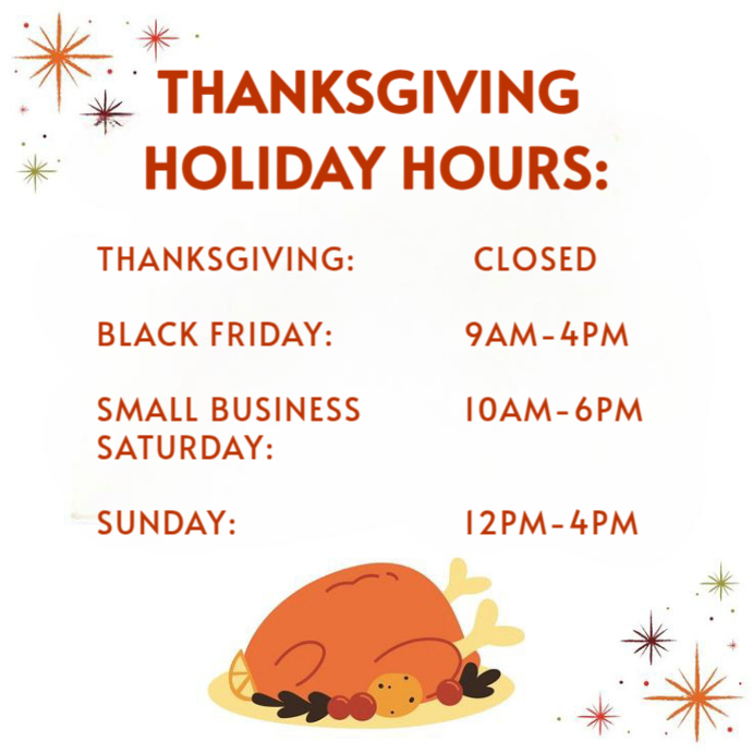 Copy of White Futuristic Thanksgiving Holiday Hours Instagram Post ...