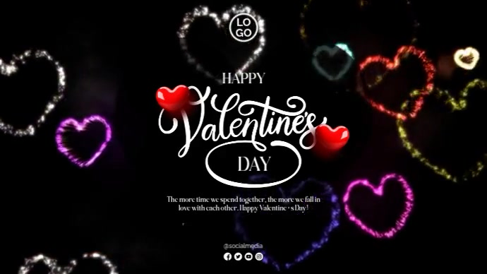 White Futuristic Valentine's Day Digital Display (16:9) Template ...
