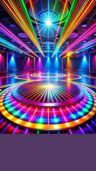 White Futuristic Vibrant Neon Dance Floor Stage With Laser Lights ...