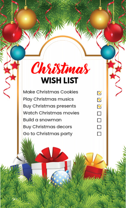 White Futuristic Wish List Template Us Legal | PosterMyWall