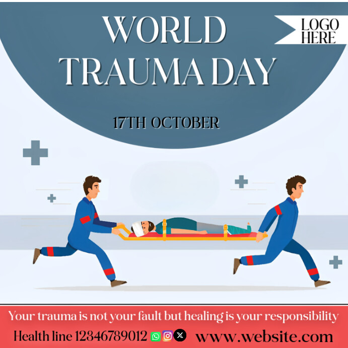 Copy of White Futuristic World Trauma Day Instagram Post | PosterMyWall