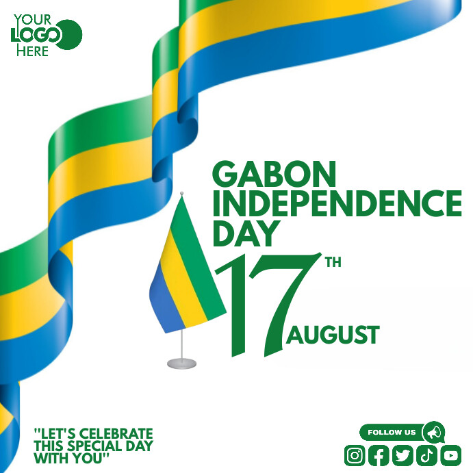 Modèle White Gabon Independence Day Instagram Post | PosterMyWall