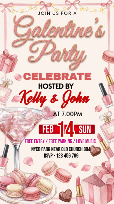 White Galentine's Day Celebration Instagram Story Template | PosterMyWall