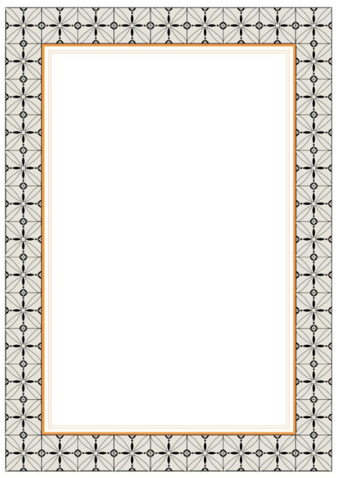 White Geometric Art Deco Geometric Pattern Border Frame A4 Template ...