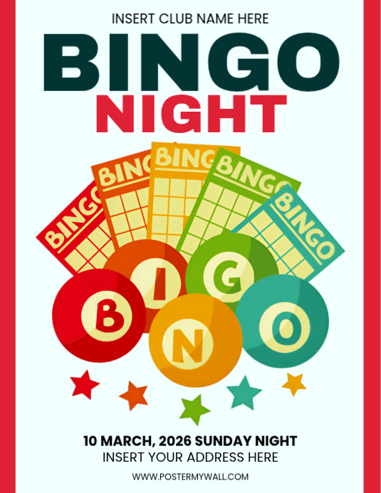Copy of White Geometric Bingo Night Event Invitation Flyer (us Letter ...