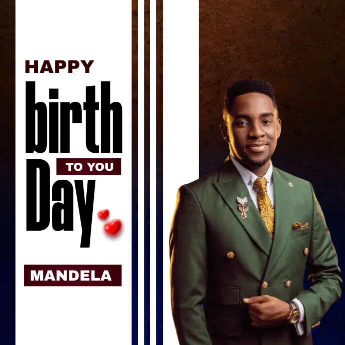 White Geometric Birthday Design Square (1:1) Template | PosterMyWall