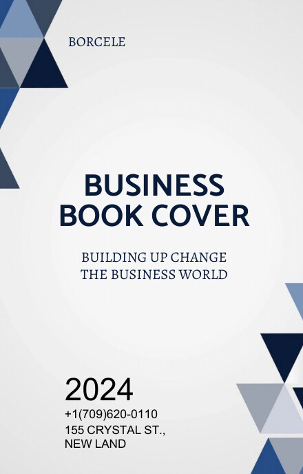 White Geometric Business Book Wattpad Cover Template | PosterMyWall