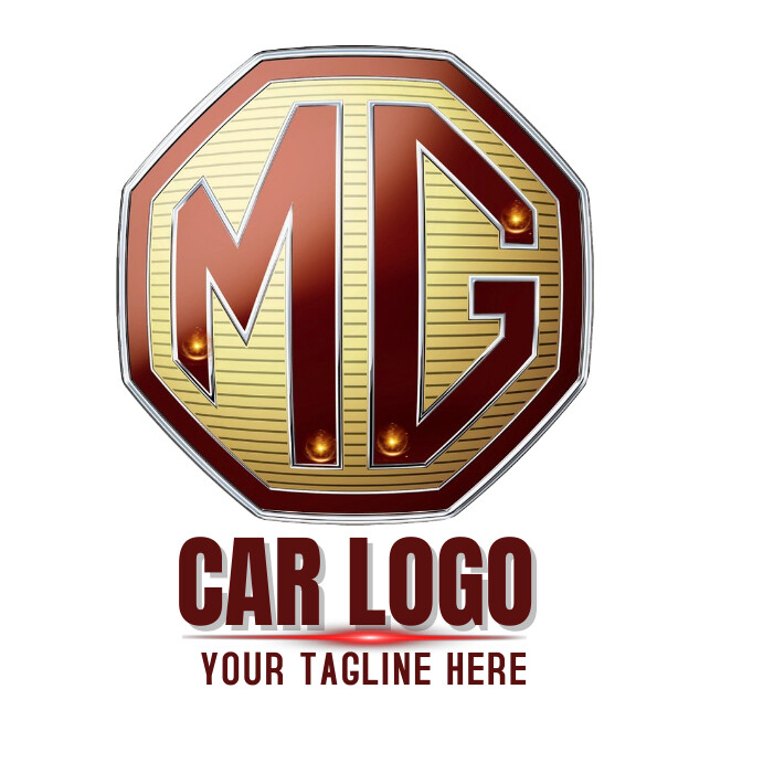 White Geometric Car Logo Instagram Post Templat | PosterMyWall