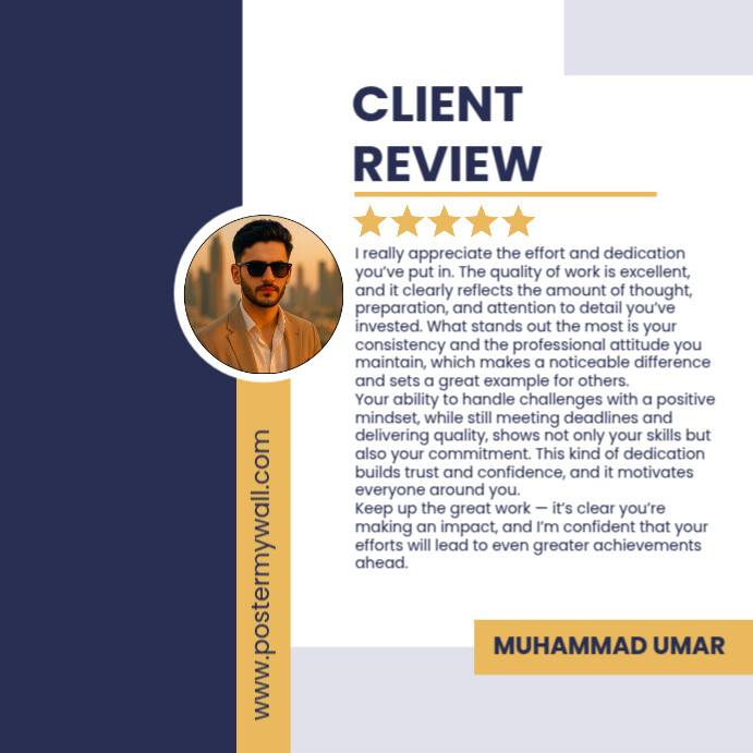 White Geometric Client Review Template Design Instagram Post | PosterMyWall
