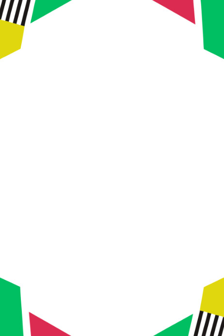 White Geometric Color Pop Border Template Poster | PosterMyWall