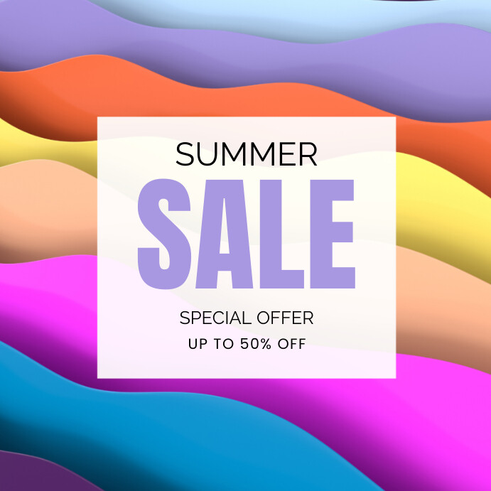 White Geometric Colorful Summer Sale Instagra Template | PosterMyWall