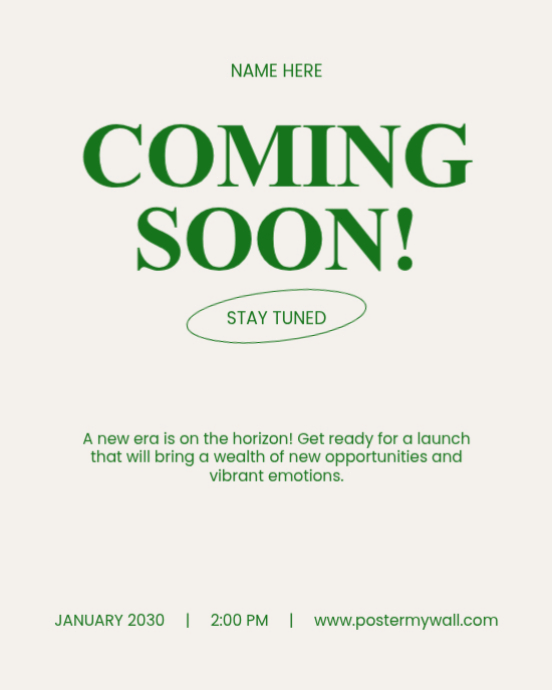 White Geometric Coming Soon Instagram Portrait Template | PosterMyWall