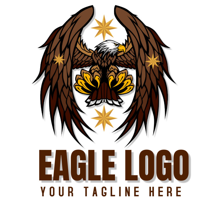 White Geometric Eagle Logo Logo Template | PosterMyWall