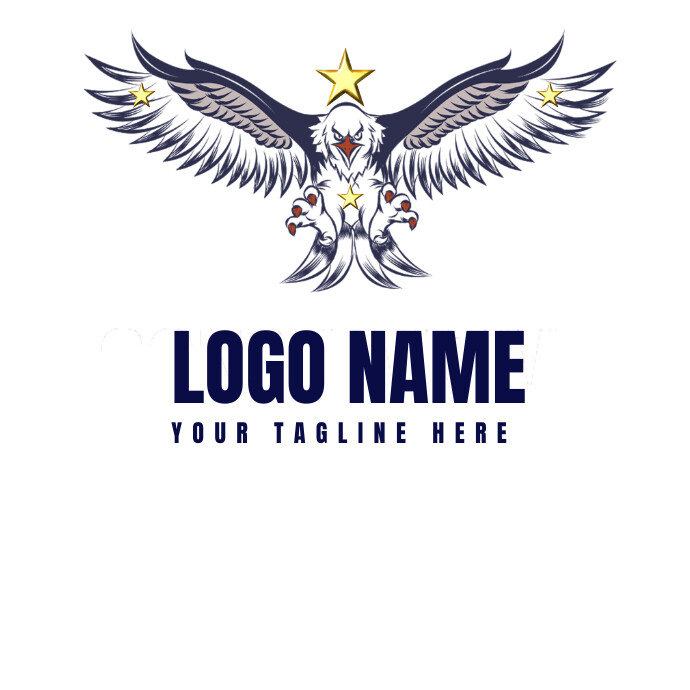 White Geometric Eagle Logo Logo Template | PosterMyWall