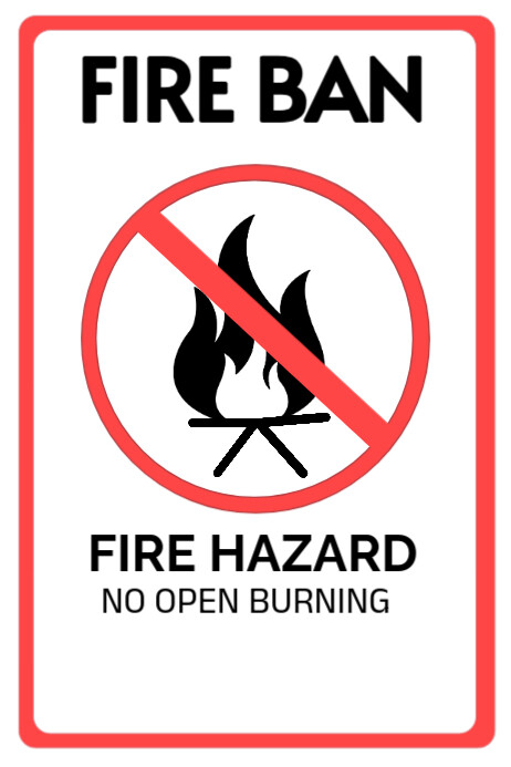 Copy of White Geometric Fire Ban Fire Hazard Poster | PosterMyWall