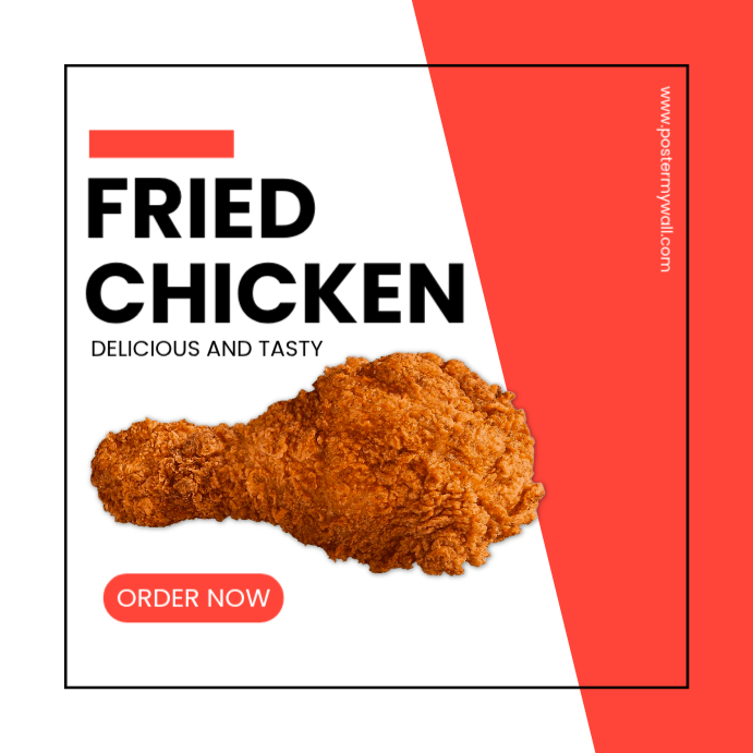 White Geometric Fried Chicken Sale Instagram Post Template | PosterMyWall